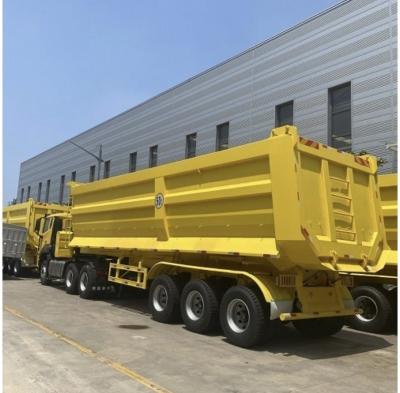 China Q345B / T700 Steel Main Beam Hydraulic Rear Dump Semi Trailer for Sand Stone Transport for sale