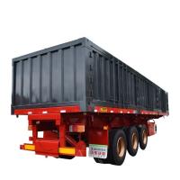 China 3 Axles Side Drop Tipper Dump Semi Trailer with 28 Ton Landing Gear and Customization for sale