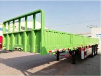 China Customization 30t 40t 3 Axle Trailer with Steel Side Wall and Detachable Board Fence for sale