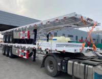 China Semi-Trailer 3 Axles 4 Axles Flat Deck Container Steel Truck Trailer Flat Bed Semi Trailer for sale