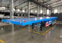 China Wosheng 's Max Payload 30000 kg 3 Axle 4 Axle Steel Container Flat Bed Semi Trailer for sale