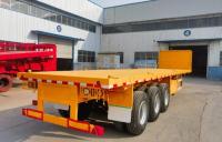 China Wosheng 's Max Payload 30000 kg 3 Axle 4 Axle Steel Container Flat Bed Semi Trailer for sale