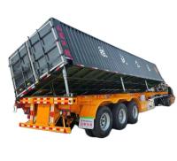 China Heavy Duty Tri-axle Side Tipping Trailer with Hydraulic Lift and Side Dump Function for sale