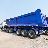 China 80T Dual Line Brake System U Shape Steel Hydraulic Tipping Tipper Rear Dump Semi Trailer for sale