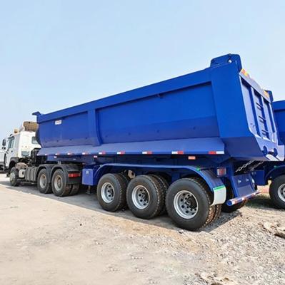 China 80T Dual Line Brake System U Shape Steel Hydraulic Tipping Tipper Rear Dump Semi Trailer for sale