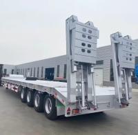 China Air or Mechanical Suspension 3/4 Axle Lowboy Semi Trailer for Excavator Transport for sale