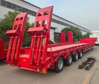 China Air or Mechanical Suspension 3/4 Axle Lowboy Semi Trailer for Excavator Transport for sale