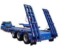 China 60T Max Payload Q345B/T700L Low Bed Truck Trailer for Excavator and Durable Machinery for sale