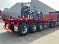 China Durable Q345B Steel Main Beam Flatbed Semi Trailer for 20FT 40FT Container Transport for sale
