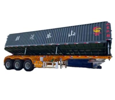 China 90mm*13/16mm*10Layer Leaf Spring Tri-Axle Hydraulic Lift Side Tipper Semi Trailer for sale