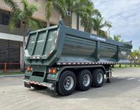 China Truck Trailer WS Aluminium Tri-axle Hydraulic Grain Rear Dump Tipper Semi Trucks Trailer for sale