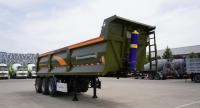 China Truck Trailer WS Aluminium Tri-axle Hydraulic Grain Rear Dump Tipper Semi Trucks Trailer for sale