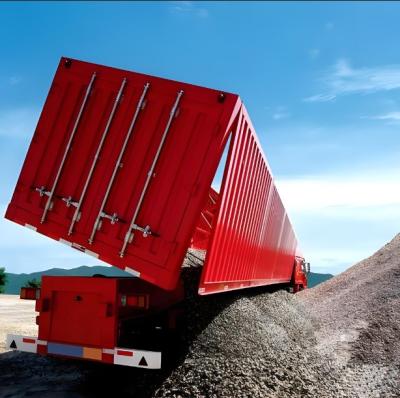 China 3 Axle Side Wall Side Dump Semi Trailer for Grain Transport Truck Trailer for sale