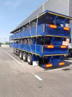 China 12.00R22.5 Tri-axle Fence Semi Truck Transport Bulk Cargo Trailer Side Dump Semi Trailer for sale