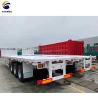 China 40ft Container Transport 3 Axle Flatdeck Semi Trailer with 13ton Axles Steel Material for sale