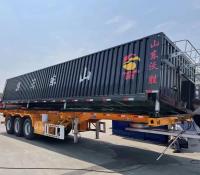 China Mechanical Suspension 3 Axle Side Roll Dump Semi-Trailer for 40 Ton Cargo Transport for sale