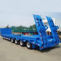 China 3 Axle Gooseneck Lowbed Semi-Trailer for 60TON Payload and Heavy Duty Steel Material for sale