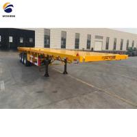China Container Flatbed Semi Trailer with Leaf Spring 90x13/16x10 Layers and 30-70t Capacity for sale