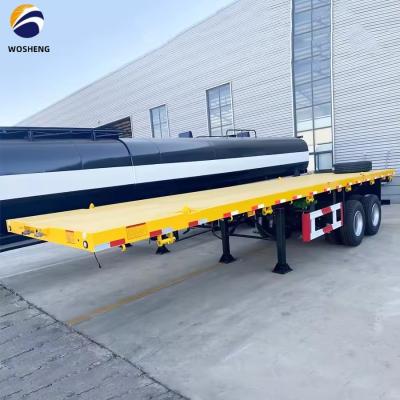 China Flatbed Semi Trailer 3 Axle 4 Axles 20FT 40FT for Safe and Smooth Container Transport for sale