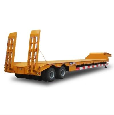 China Transport Heavy Duty Equipment Customizable Lowboy Truck Flatbed Low Bed Semi Trailer for sale