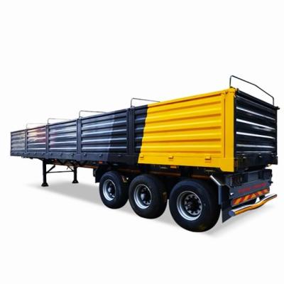 China Transport Bulk Cargo Semi Trailer with High Side Wall and Multi Axles on Drop Sidewall for sale