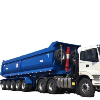 China 40-80 Tons Stainless Steel 3 Axles Rear Dump Semi Trailer for Heavy Duty Construction for sale