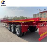 China Wosheng Flat Bed Truck Trailer with 3.5