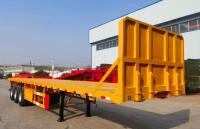 China Customizable Red Yellow Blue Green White Color 3 4 Axles Flatbed Flat Semi Trailer for Truck for sale
