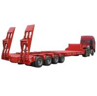 China Mechanical Suspension Lowbed Truck Trailer 60 80 100 Tons Capacity for Heavy Loads for sale