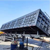 China Transport Sand with Side Tipper Dump Truck Design on Heavy Duty 3 Axle 60 Tons Steel Semi Trailer for sale