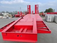 China Mechanical Suspension Lowbed Truck Trailer 60 80 100 Tons Capacity for Heavy Loads for sale