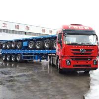 China 20-45 Feet Container Transport Usage 2-4 Axle Flatbed Truck Trailer with Rim 9.0-22.5 for sale
