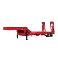 China Customized Color 3 Axle Low Loader Trailer Heavy Duty Gooseneck Lowbed Semi-Trailer for sale