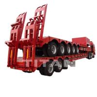 China Customized Color 3 Axle Low Loader Trailer Heavy Duty Gooseneck Lowbed Semi-Trailer for sale