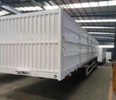 China 12400x2610x1550mm Top Selling 3 Axle Side Wall Semi Trailer with Steel Side Plate for sale