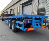 China Wosheng Semi-Trailer 2/3 Axles Flatbed Container Truck Trailer with 12.00R22.5 Tires for sale