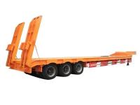China Wosheng 4 Axles Low Bed Container Chassis Semi-Trailer for Heavy Duty Equipment Hauling for sale