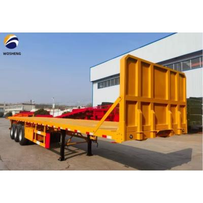 China Shipping Container Flat Bed Semi Trailer with 12 sets Twist Lock and 0tons Max Payload for sale
