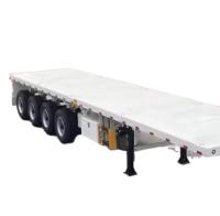 China Mechanical Suspension 4 Axle Flatbed Semi Trailer for 20FT 40FT Container Transportation for sale