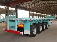 China Mechanical Suspension 4 Axle Flatbed Semi Trailer for 20FT 40FT Container Transportation for sale
