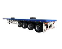 China Mechanical Suspension 4 Axle Flatbed Semi Trailer for 20FT 40FT Container Transportation for sale