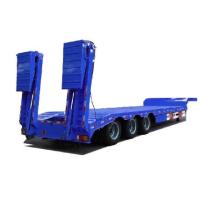 China 80T Heavy Duty Gooseneck Hydraulic Ramp Low Bed Semi-Trailer for Low Boy Truck Steel for sale