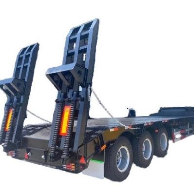 China Multi 3/4 Axles 60 80 100 Tons Lowboy Lowbed Semi Trailer for Truck and Competitive for sale