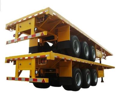 China 12 Twist Lock Platform Container Flatbed Semi Trailer for Truck Tare Weight 7.0 Ton for sale