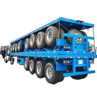 China Heavy-Duty Platform Flat Bed Trailer with Max Payload 30000 kg and Q345b Main Beam for sale