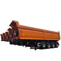 China 3 Axle U Shape Hydraulic End Rear Dump Semi Trailer Tipper Tipping Trailer 30-120 Tons for sale