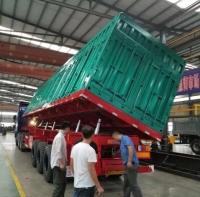 China Side Tipping Trailer for Stone Sand Tri 3 Axles 50 Tons Side Dump Truck Semi Trailer for sale