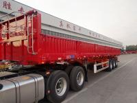 China Side Tipping Trailer for Stone Sand Tri 3 Axles 50 Tons Side Dump Truck Semi Trailer for sale