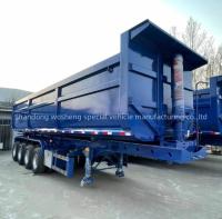China Heavy duty 3/4/5 Axles Stainless Steel Hydraulic Rear Dump Semi Trailer End Tipper for sale