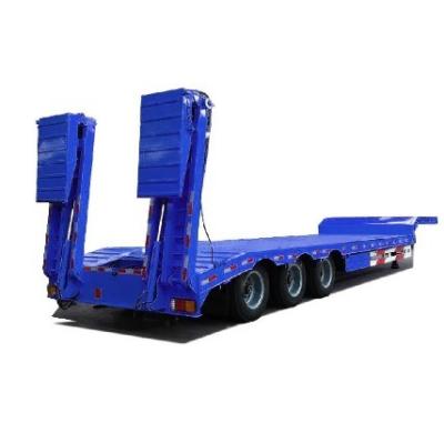 China 13000x3000x3300mm Excellent Manufacture Wosheng 3 Axles Lowbed Lowboy Truck Semi Trailer for sale